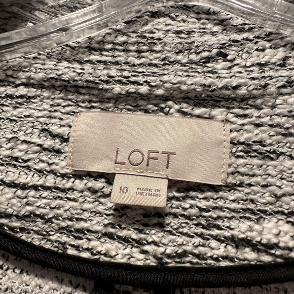 LOFT | Jackets & Coats | Relaxed Jacket In Black And White Heather | Poshmark